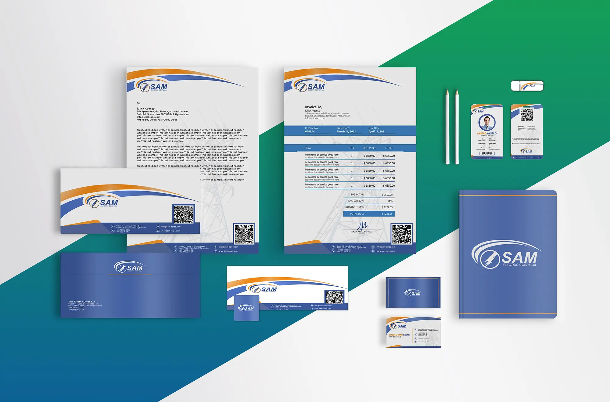 SAM Electric Corps LTD Branding Kit - iClick Agency